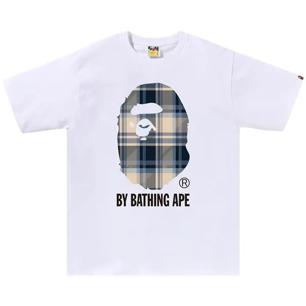 A BATHING APE Check Bathing Ape Tee - White