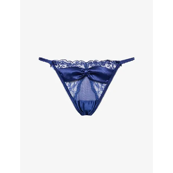 Lounge Attract Lace Thong - Dark Blue