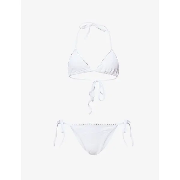 Hunza G Gina Swarovski® Bikini Set - White/dtm