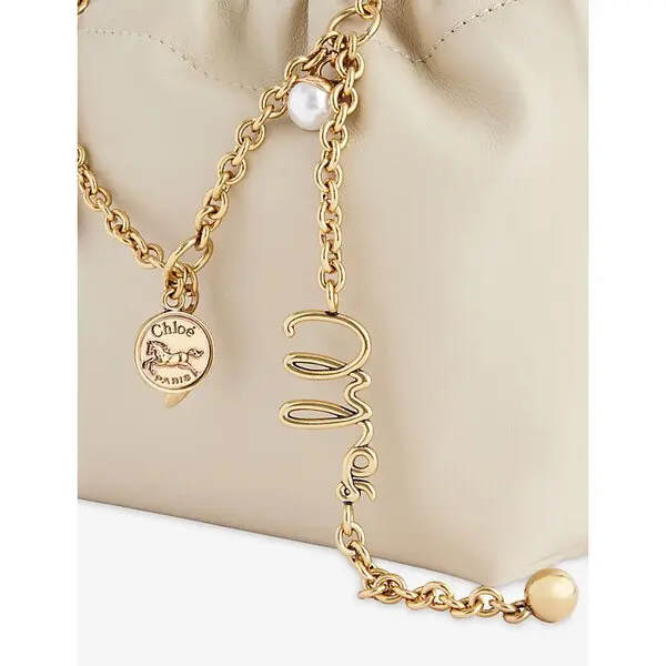Chloé Icons Mini Chain Drawstring Leather Cross-body Bag