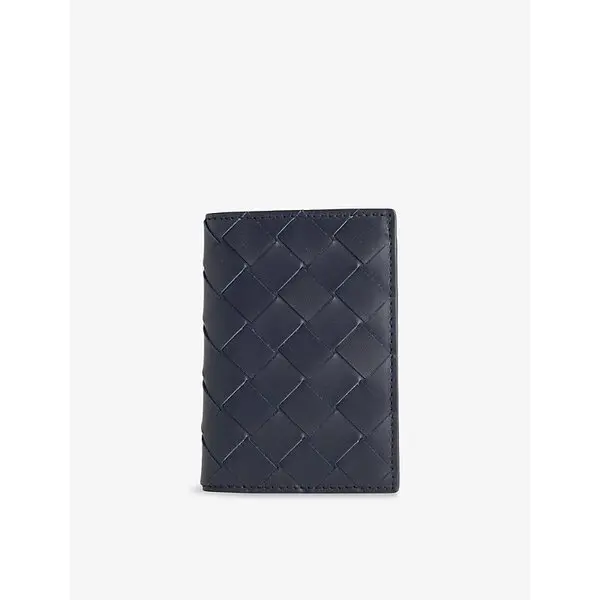 Bottega Veneta Flap Intrecciato Leather Card Case - Space-silver