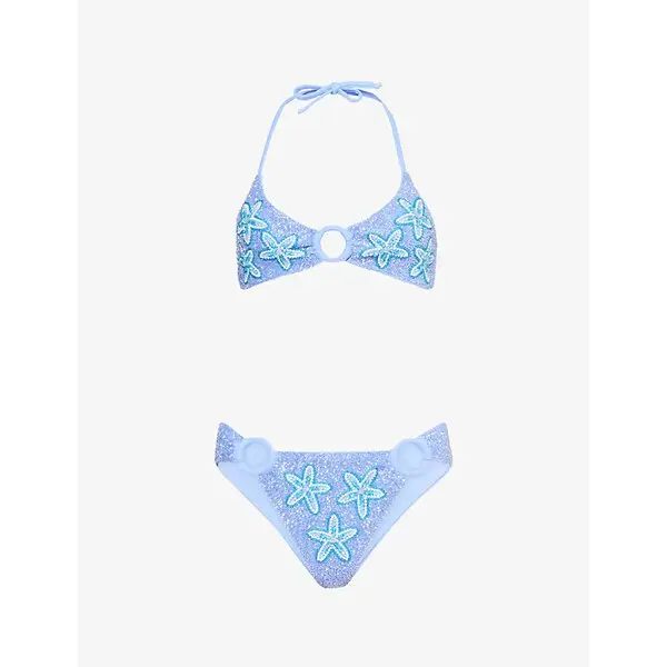 OCEANUS Beaded Bikini Set - Periwinkle