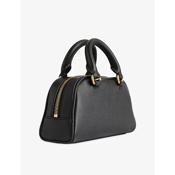 Valentino Garavani Vlogo Bowling Mini Leather Top Handle Bag - Nero