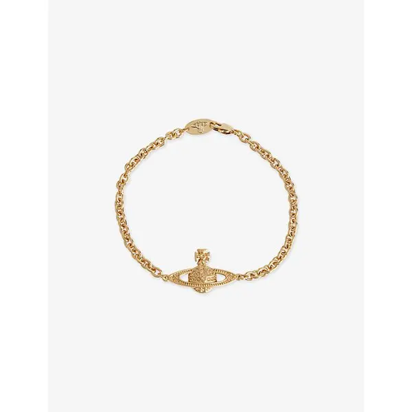 VIVIENNE WESTWOOD Mini Bas Relief Chain Bracelet - Gold Lght Clrdo Tpz