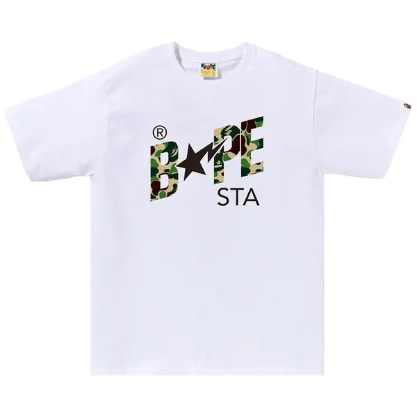 A BATHING APE Abc Camo Sta Logo Tee - White
