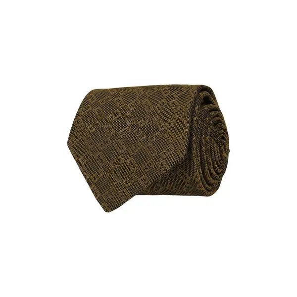 Givenchy 4g Monogram Silk Neck Tie - Gold