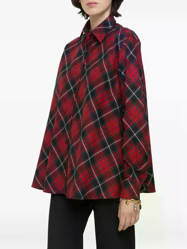 Burberry Checked Cotton Shirt - Red