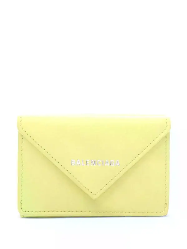 Balenciaga 2010-2025 Mini Calfskin Paper Wallet Small Wallets - Yellow