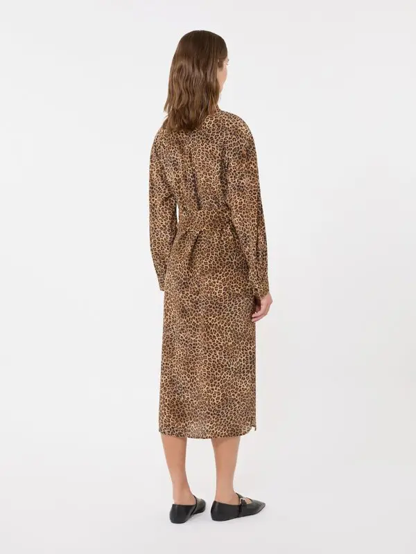 Max Mara Printed Silk Crêpe De Chine Shirt Dress - Camel