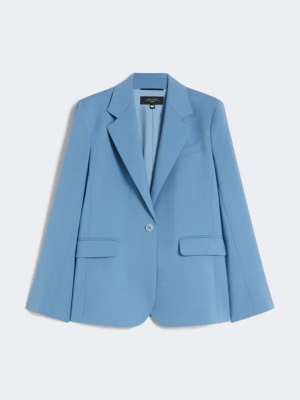 Max Mara Stretch Wool Single-breasted Blazer - Light Blue