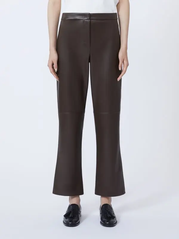 Max Mara Slim-fit Coated Fabric Trousers - Chocolate