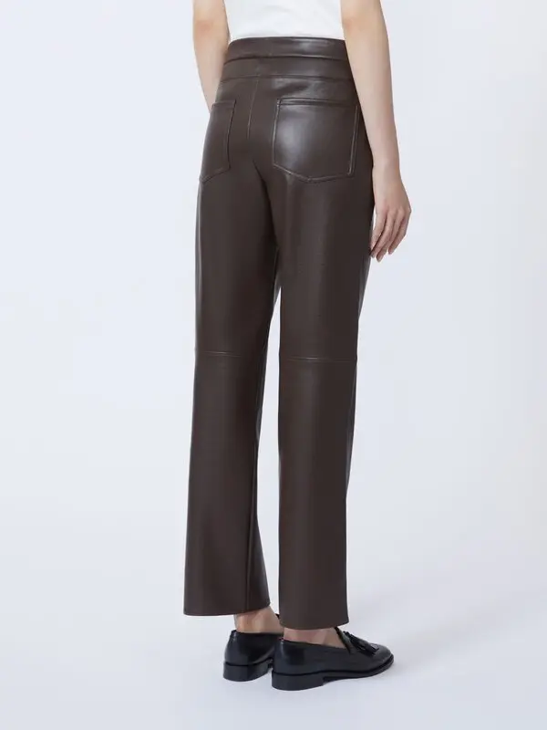 Max Mara Slim-fit Coated Fabric Trousers - Chocolate