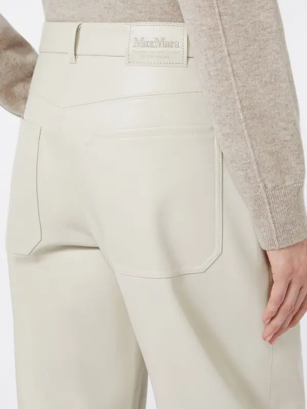 Max Mara Coated Fabric Barrel-leg Trousers