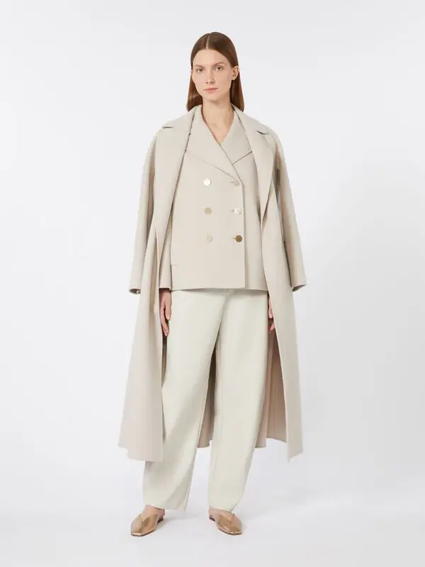 Max Mara Coated Fabric Barrel-leg Trousers