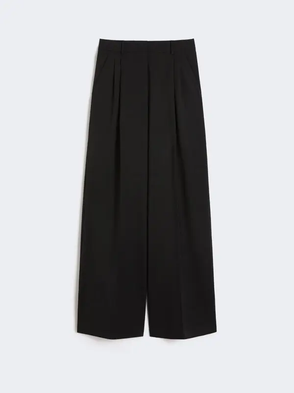 Max Mara Wool-blend Wide-leg Trousers - Black