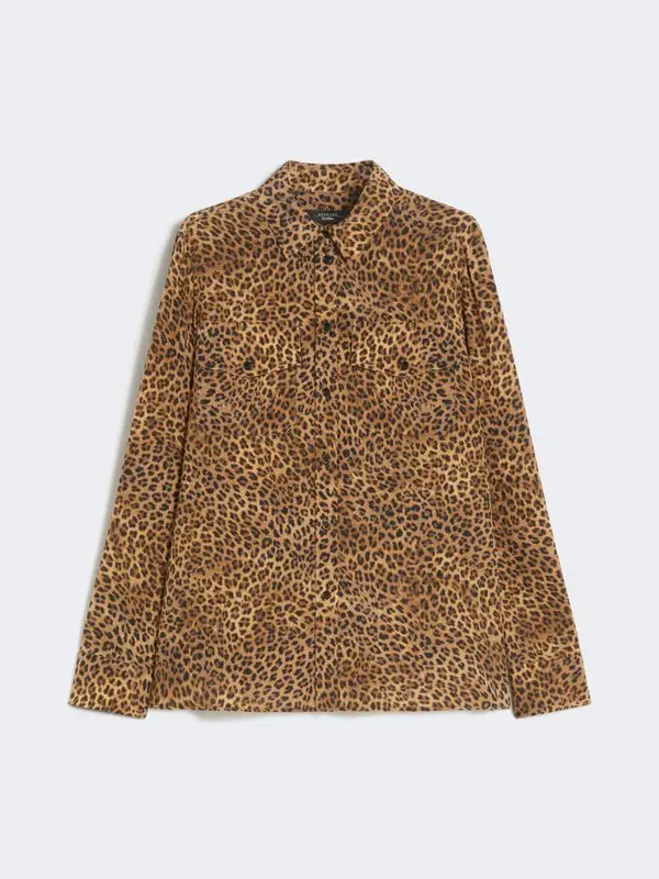 Max Mara Printed Silk Pocket Shirt - Camel