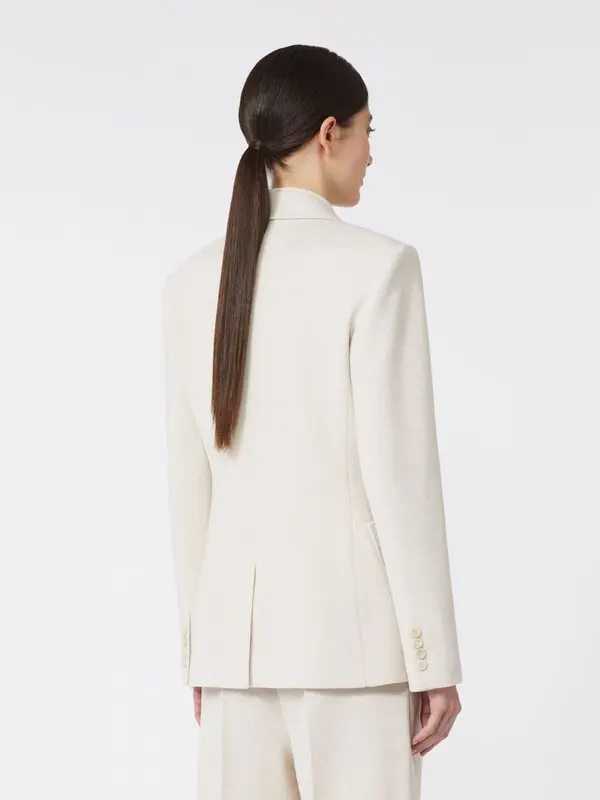 Max Mara Single-breasted Piqué Jersey Blazer - Ivory