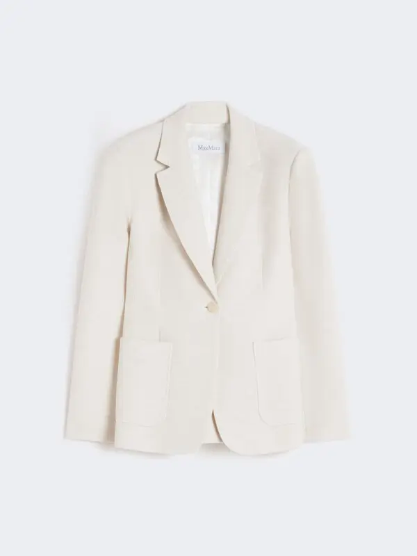 Max Mara Single-breasted Piqué Jersey Blazer - Ivory