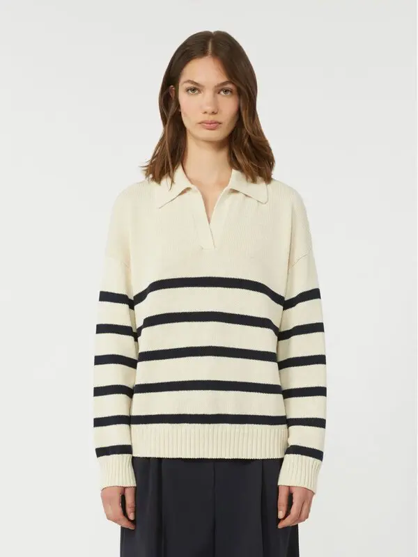 Max Mara Relaxed-fit Polo Sweater - Navy