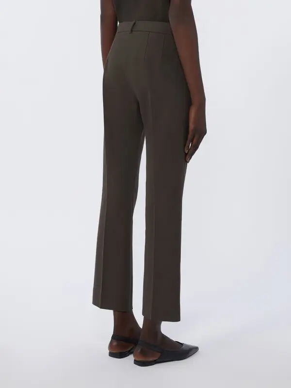 Max Mara Stretch Cotton And Viscose Trousers - Dark Green