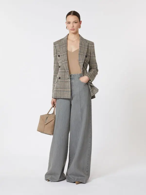 Max Mara Jacquard Jersey Blazer - Black Grey