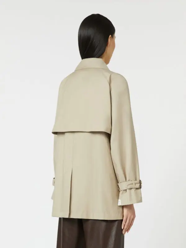 Max Mara Cropped Water-repellent Twill Trench Coat - Sand