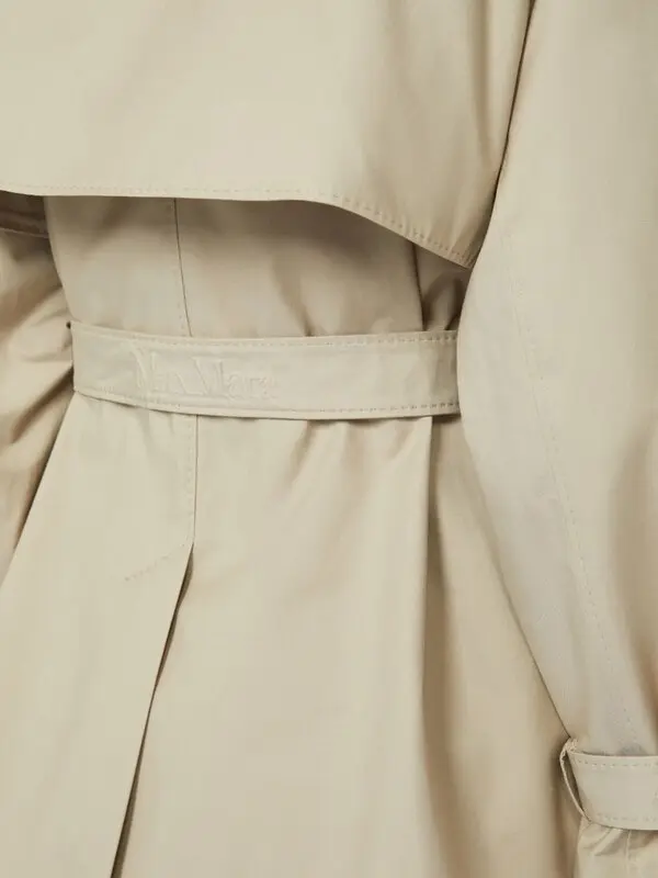 Max Mara Cropped Water-repellent Twill Trench Coat - Sand