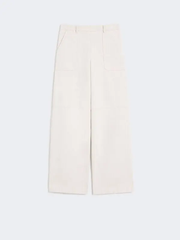 Max Mara Washed Cotton Bull Denim Cargo Trousers