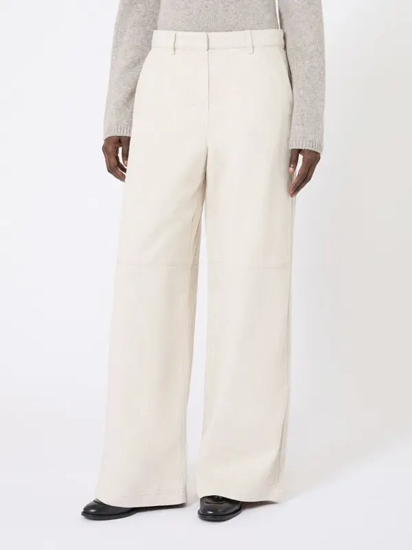 Max Mara Washed Cotton Bull Denim Cargo Trousers