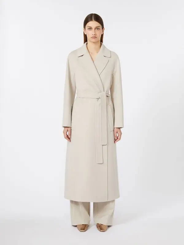 Max Mara Long Wool Robe Coat - Sand