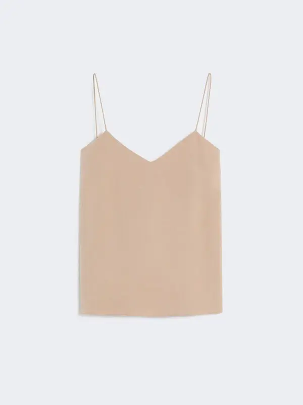Max Mara Silk Canvas Spaghetti Strap Top - Hazelnut Brown