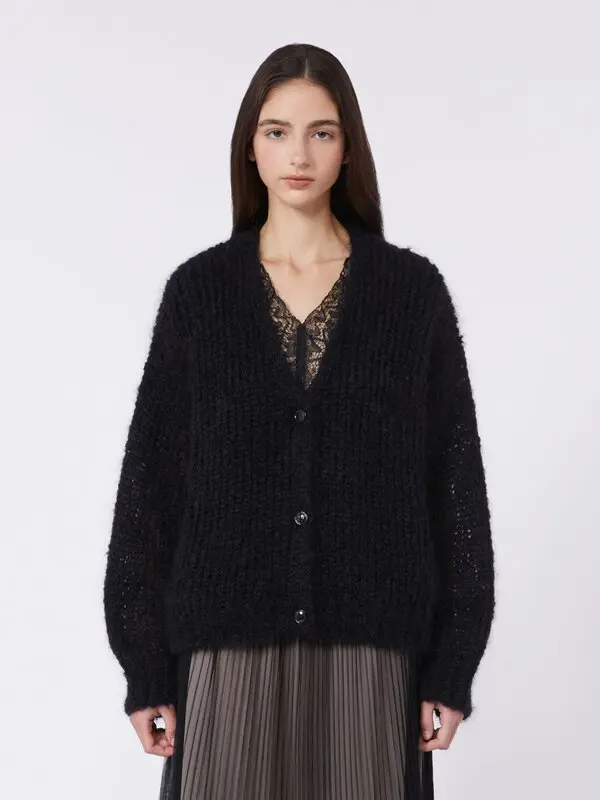 Max Mara Mohair Blend Cardigan - Black