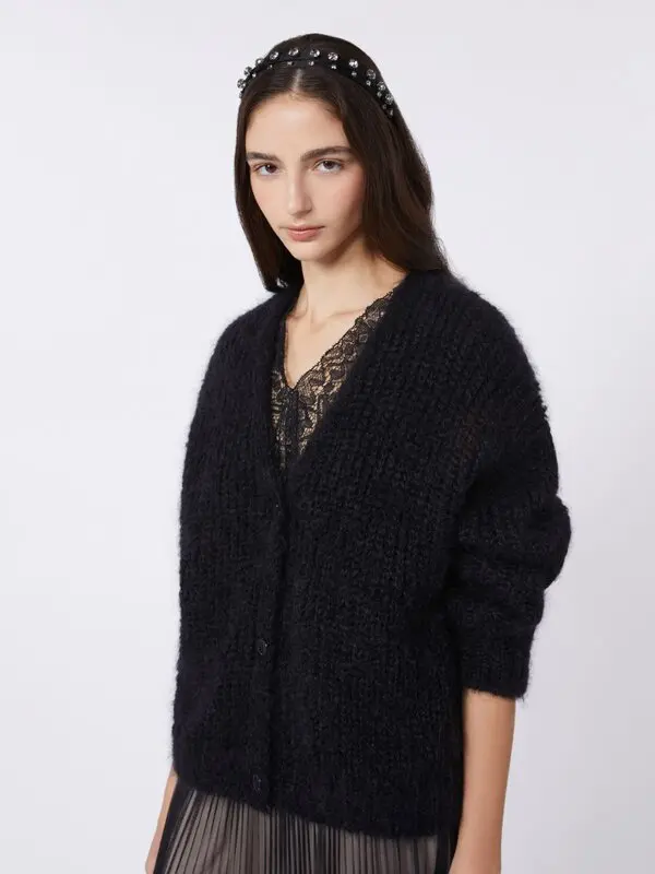 Max Mara Mohair Blend Cardigan - Black