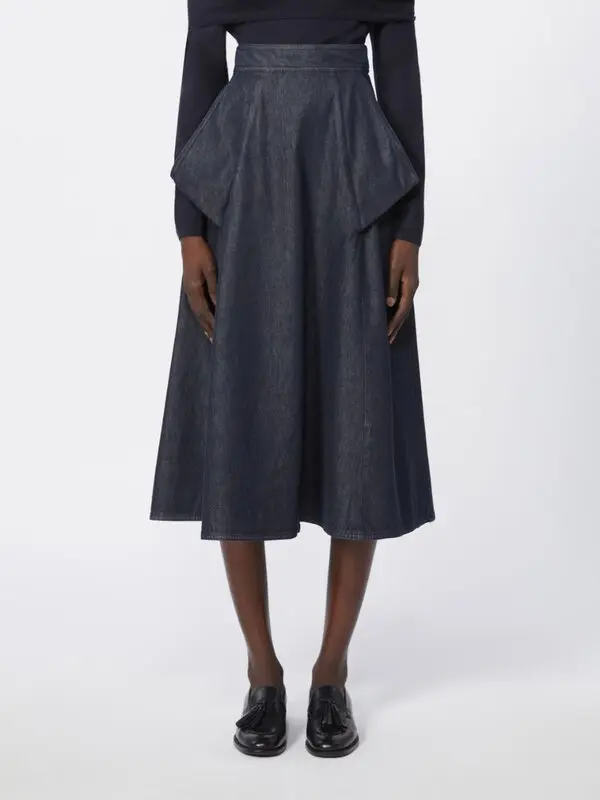 Max Mara Denim-look Cotton Midi Skirt