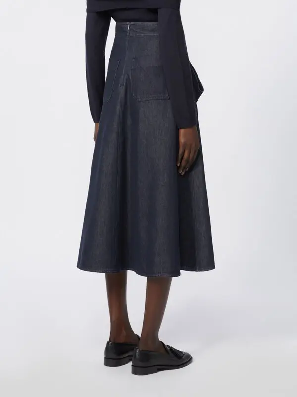 Max Mara Denim-look Cotton Midi Skirt