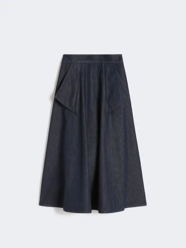 Max Mara Denim-look Cotton Midi Skirt