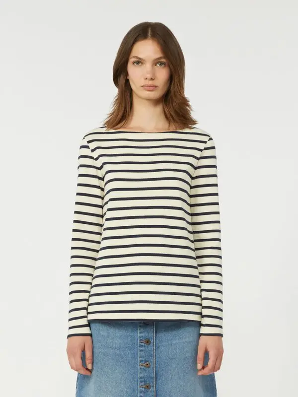 Max Mara Striped Cotton Jersey T-shirt - Ivory