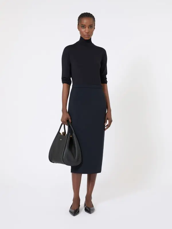 Max Mara Woollen Cloth Pencil Midi Skirt