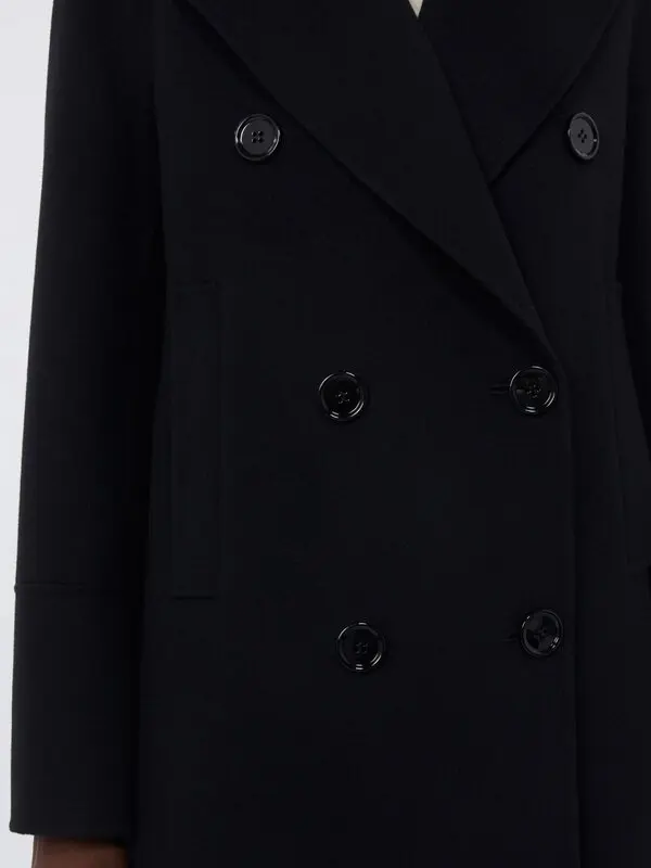 Max Mara Long Wool Coat With Half-belt Detail
