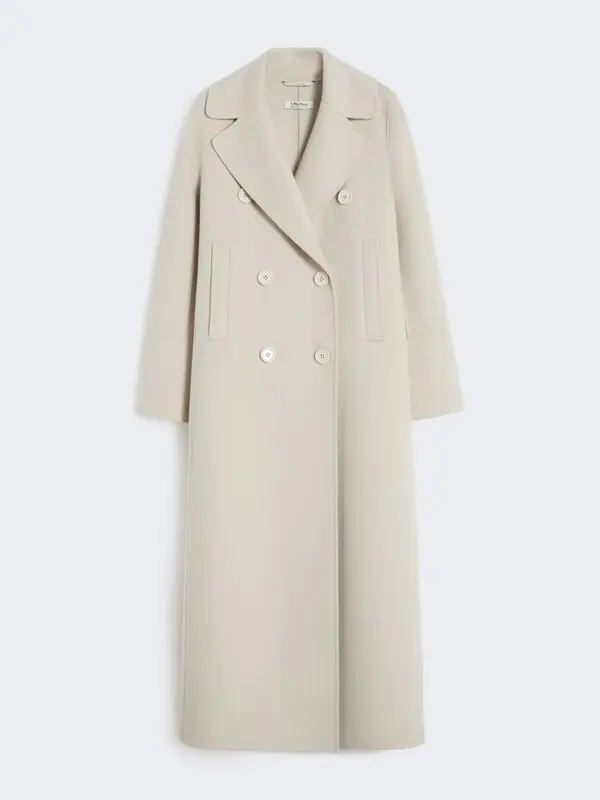 Max Mara Long Wool Coat With Half-belt Detail - Sand