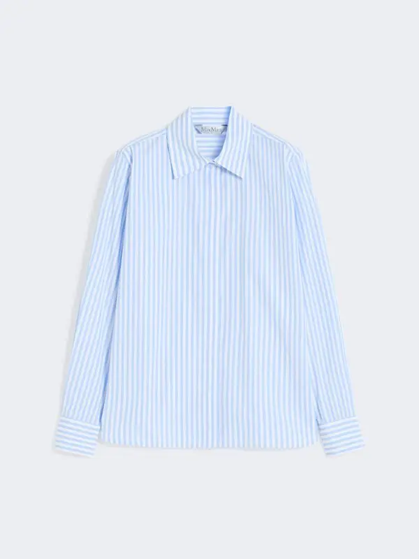 Max Mara Striped Poplin Shirt - Light Blue