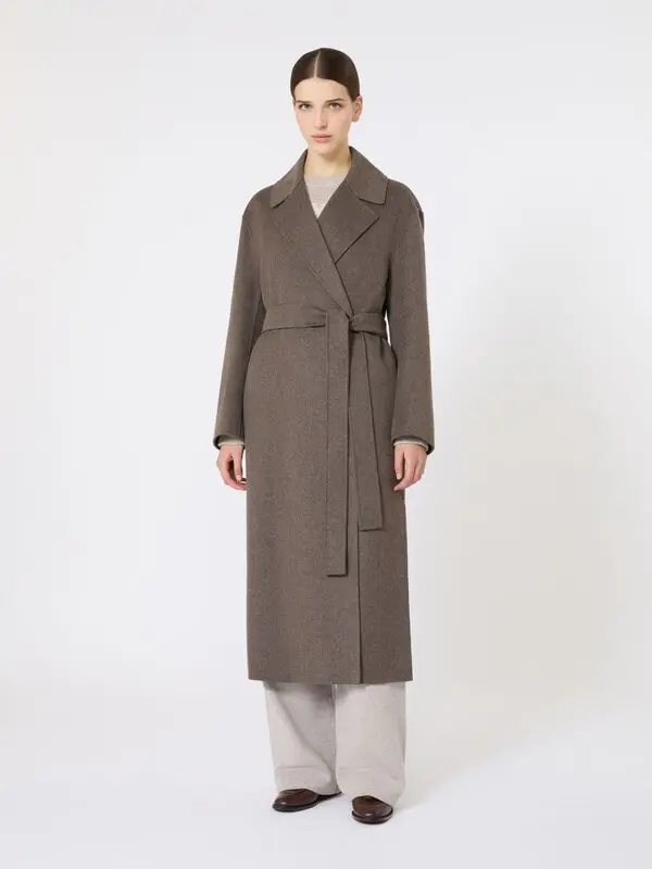 Max Mara Long Wool Robe Coat - Mud