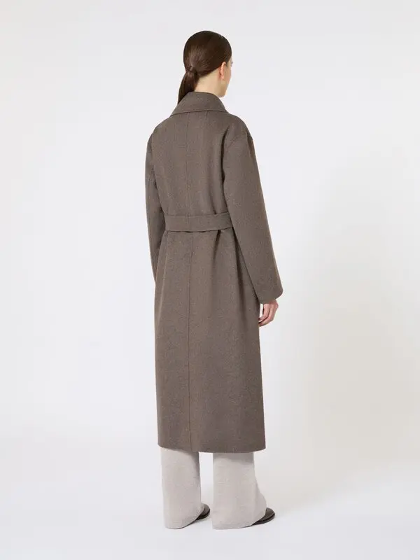 Max Mara Long Wool Robe Coat - Mud