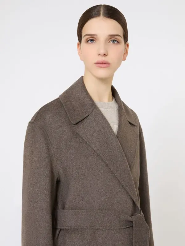 Max Mara Long Wool Robe Coat - Mud