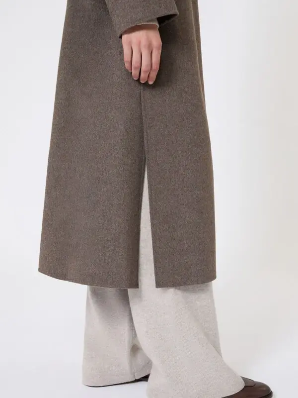 Max Mara Long Wool Robe Coat - Mud
