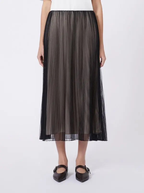 Max Mara Plissé-pleated Tulle Skirt