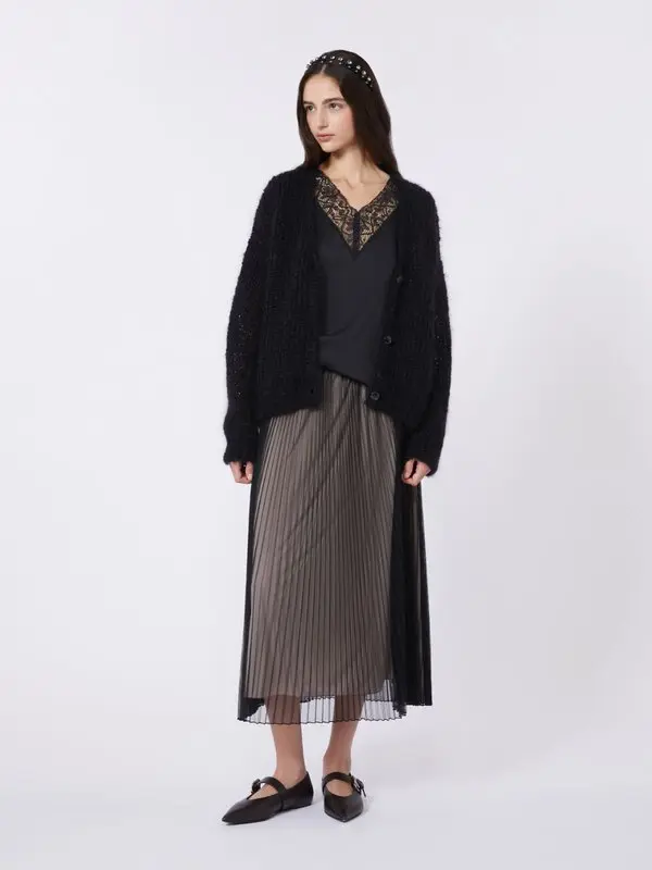 Max Mara Plissé-pleated Tulle Skirt