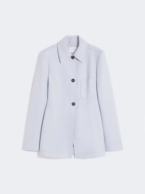 Max Mara Fitted Gabardine Shirt Jacket - Medium Grey