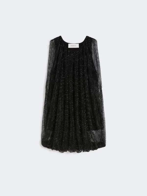 Max Mara Mesh Top With Crystals - Black