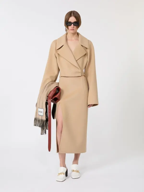 Max Mara Long Double-faced Wool Skirt